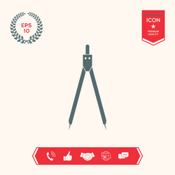 Drawing compass symbol Royalty Free Vector Image