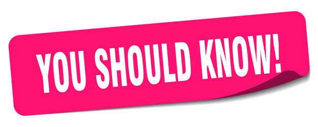 You should know sticker you should know label Vector Image You should know sticker you should know label Vector Image