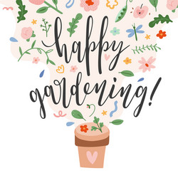 Gardening lettering with vegetables Royalty Free Vector