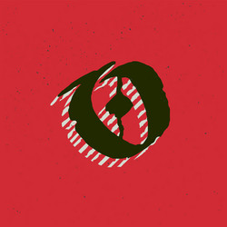 Number 0 zero sign logo in gothic style Royalty Free Vector