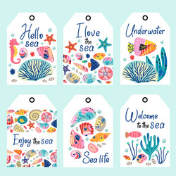 Set isolated gift valentines day tags Royalty Free Vector