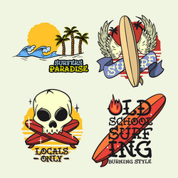 Surfing style surf summer time beach life Vector Image