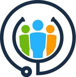 Doctor team neon icon medical care neon concept Vector Image