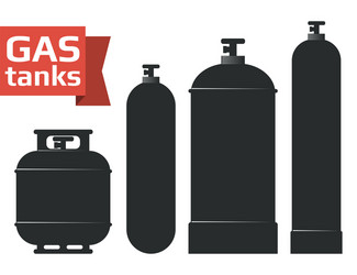 Gas tanks set various in flat line Royalty Free Vector Image