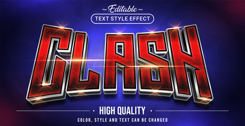 Editable text style effect - fighting clash Vector Image