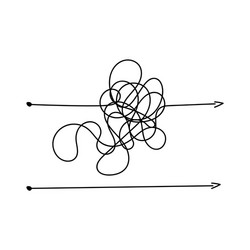 Messy line like hard and easy way flat linear Vector Image
