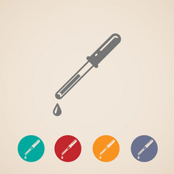 Pipette icon black liquid in dropping tool Vector Image