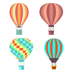 Hot air balloons colorful flying transport Vector Image