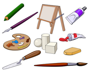 Painting materials Royalty Free Vector Image - VectorStock