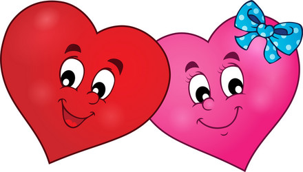 Two overlapping stylized hearts theme 2 Royalty Free Vector