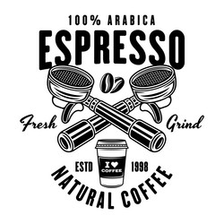 Espresso coffee emblem logo badge Royalty Free Vector Image