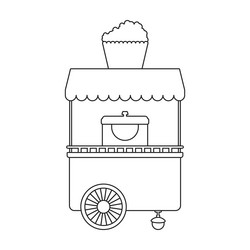 Food trailer iconoutline icon Royalty Free Vector Image