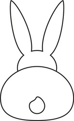 Black and white bunny back silhouette Royalty Free Vector