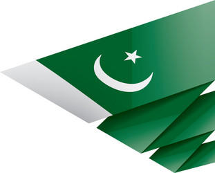 Corner ribbon flag of pakistan Royalty Free Vector Image