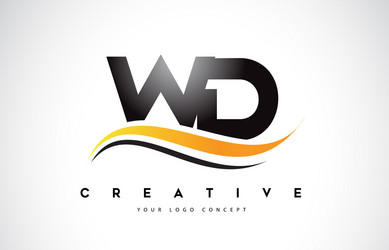 Wd w d grunge letter logo with purple vibrant Vector Image