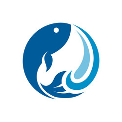Ocean fish logo template Royalty Free Vector Image