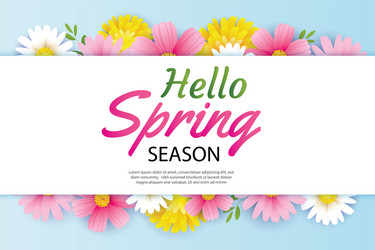 Hello spring poster Royalty Free Vector Image - VectorStock
