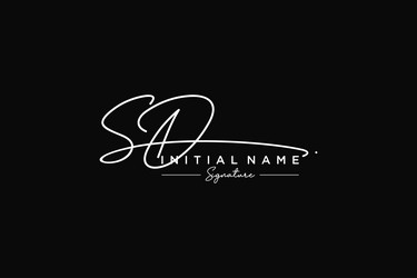 Initial sd signature logo template hand drawn Vector Image