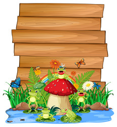 Wooden sign template with many insect Royalty Free Vector