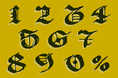 Gothic Numbers Numerals Vector Images (over 180)