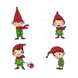 Set of cute cartoon gnomes Royalty Free Vector Image