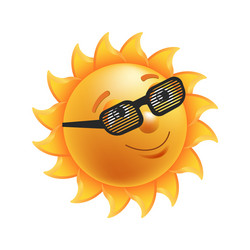 Cute lurking sun with sunglasses Royalty Free Vector Image