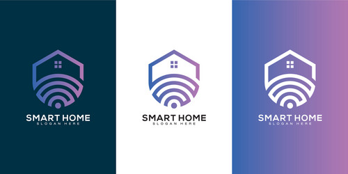 Smart home logo design template Royalty Free Vector Image