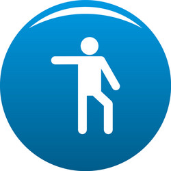 Stick figure stickman icon blue Royalty Free Vector Image