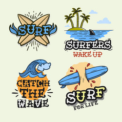 Surfing style surf summer time beach life Vector Image