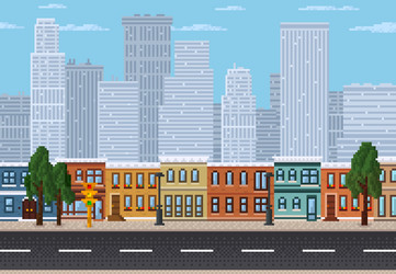 Road pixel art style texture Royalty Free Vector Image