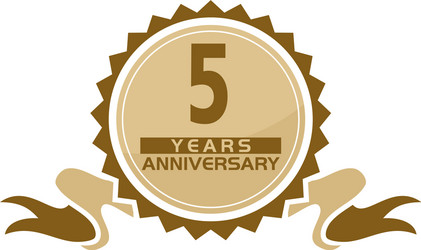 5 year ribbon anniversary Royalty Free Vector Image