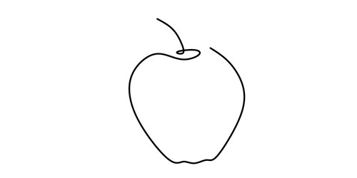 Continuous line drawing of apple fruit the apples Vector Image