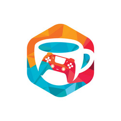 Gamer cafe logo design template Royalty Free Vector Image