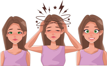Group women with stress symptoms Royalty Free Vector Image