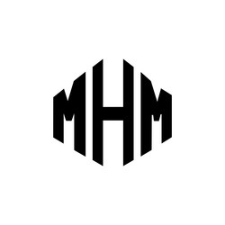 Mhm letter logo design with polygon shape Vector Image