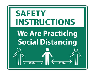 Safety instructions we are practicing social Vector Image