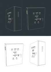 Electrical cabinet close up Royalty Free Vector Image