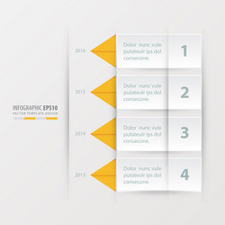 Timeline template yellow color Royalty Free Vector Image