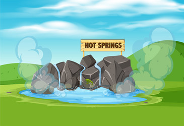 Hot spring objects icons set Royalty Free Vector Image