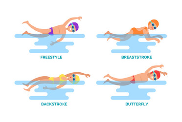 Freestyle swimmer cartoon Royalty Free Vector Image