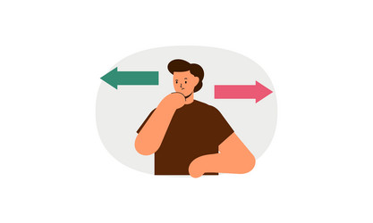 Choice between two options dilemma concept Vector Image