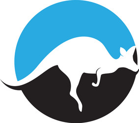 Modern shape kangaroo jump logo symbol icon Vector Image
