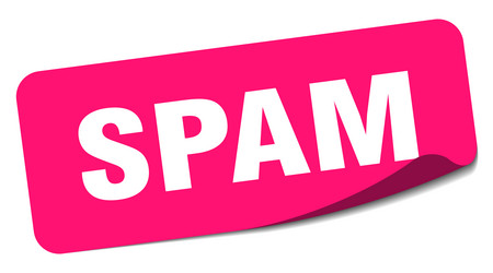 Spam sticker spam label Royalty Free Vector Image