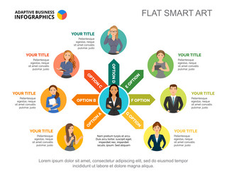 Five workers company process chart template Vector Image