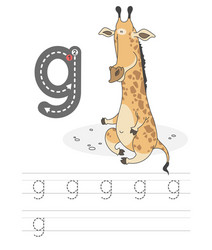 Giraffe Spelling Letter Vector Images (over 120)