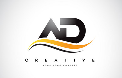 Ad a d swoosh letter logo design with modern Vector Image