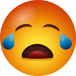 Sad emoji face degradient style icon Royalty Free Vector