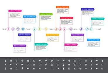 Modern flat timeline with exact date Royalty Free Vector