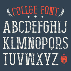 Embroidery font sewing alphabet letters college Vector Image