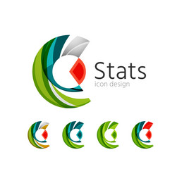 Statistics company logo set Royalty Free Vector Image